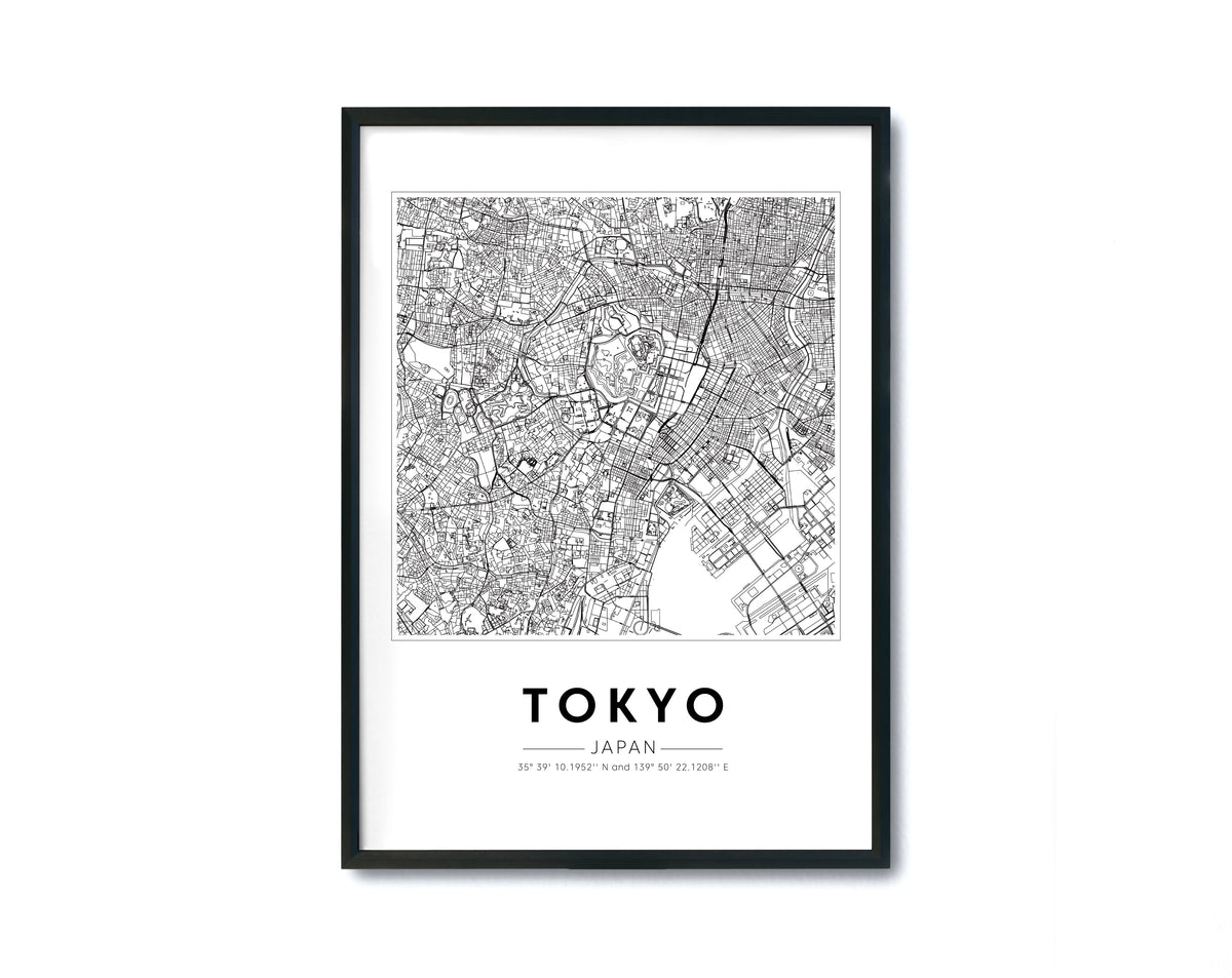 Tokyo Map Art Print, Tokyo Of Japan, Tokyo Map Poster, Modern Map Print ...